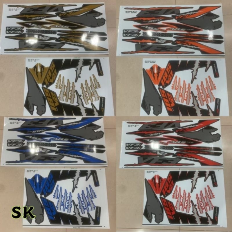 SYM VF3i-185 VF3i 185 L.E V3 2022 CUSTOM DESIGN (7) STRIPE BODY STICKER ...