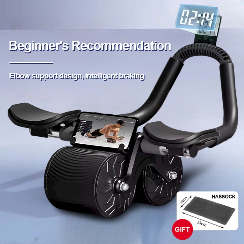 Ab Roller Wheel Sokongan Siku Auto Rebound Core Trainer Alat Senaman ...