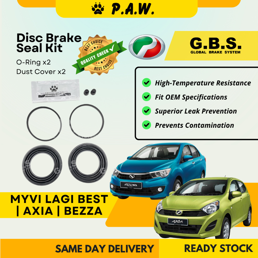 GBS Disc Brake Seal Kit For PERODUA MYVI Lagi Best 1.5 D20N Axia Bezza ...