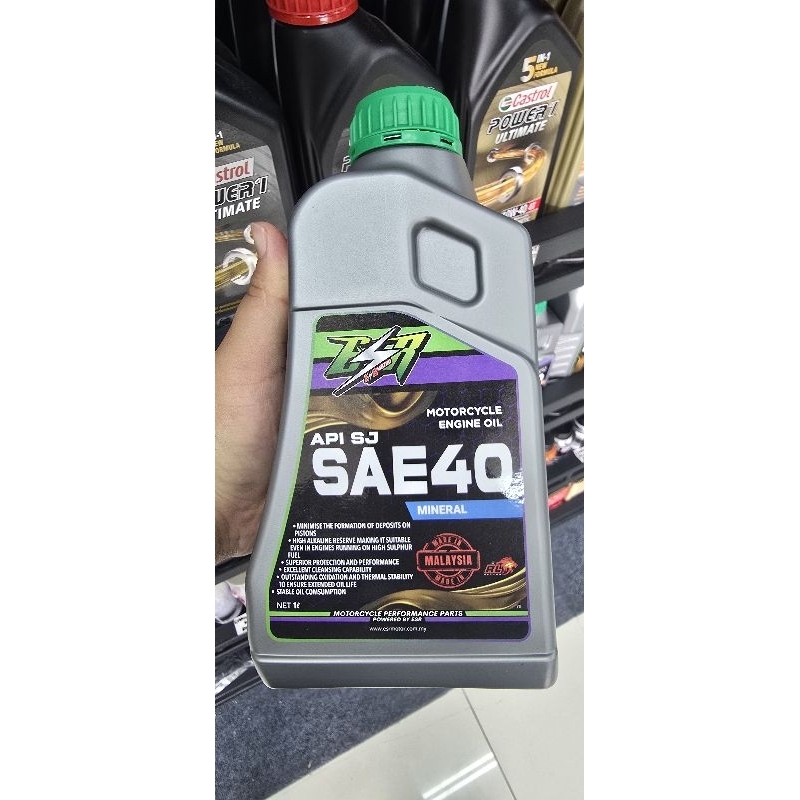 ESR MOTOR OIL ENGINE OIL 4T MINERAL SAE40 1L | Shopee Malaysia