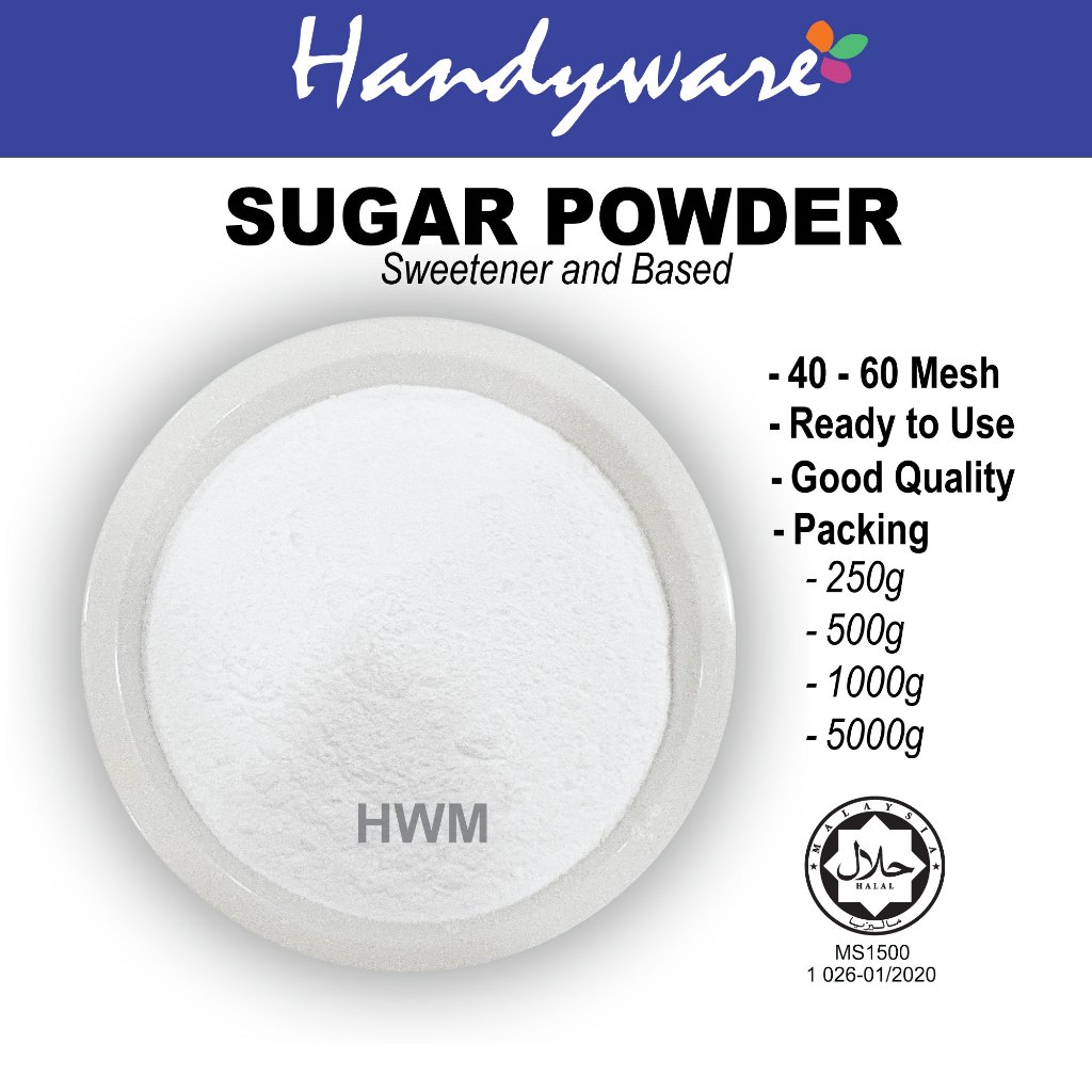 HWM027 - SUGAR POWDER | FINE SUGAR | GRINDED SUGAR 250G, 500G, 1KG, 5KG ...