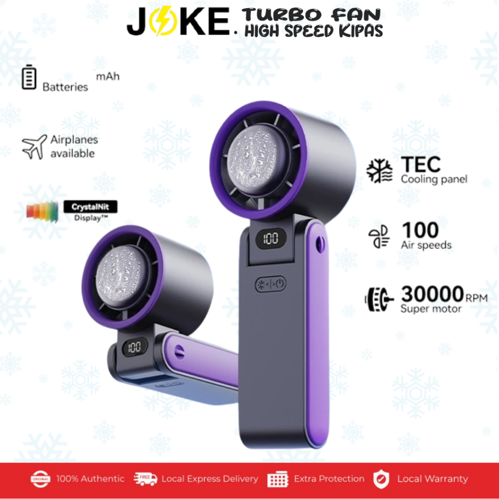 2025 New Style Foldable Refrigeration Handheld Fan High Speed Turbo Ice ...