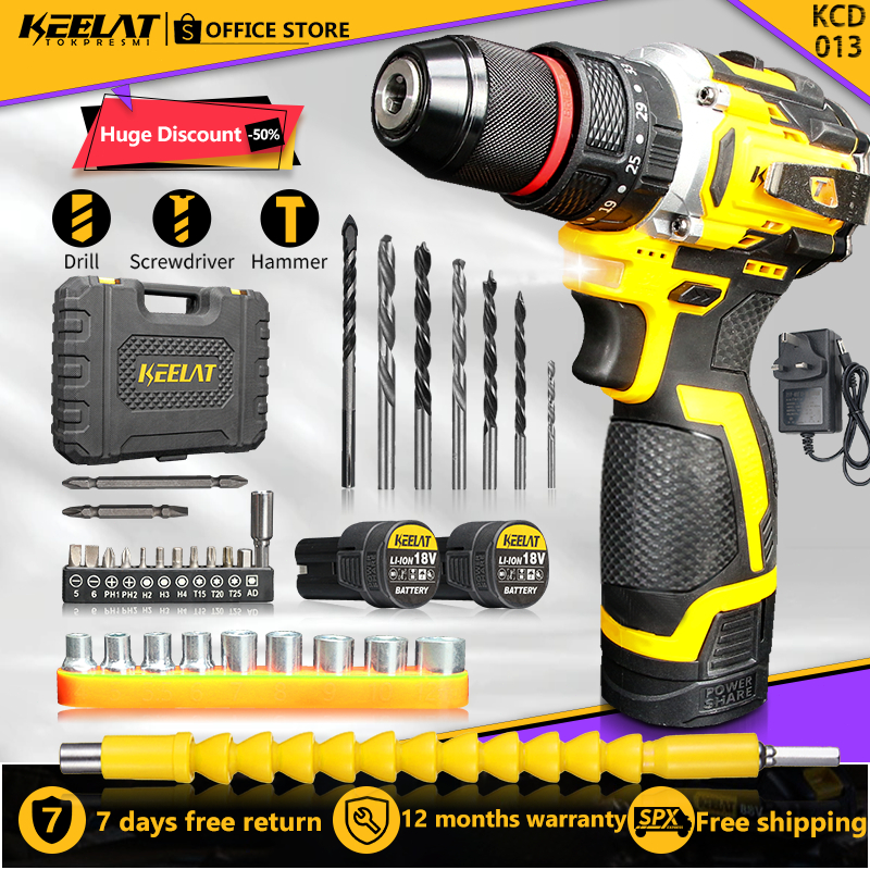 KEELAT KCD013 Cordless Drill Set Brushless Drill Impact Drill Bigger ...