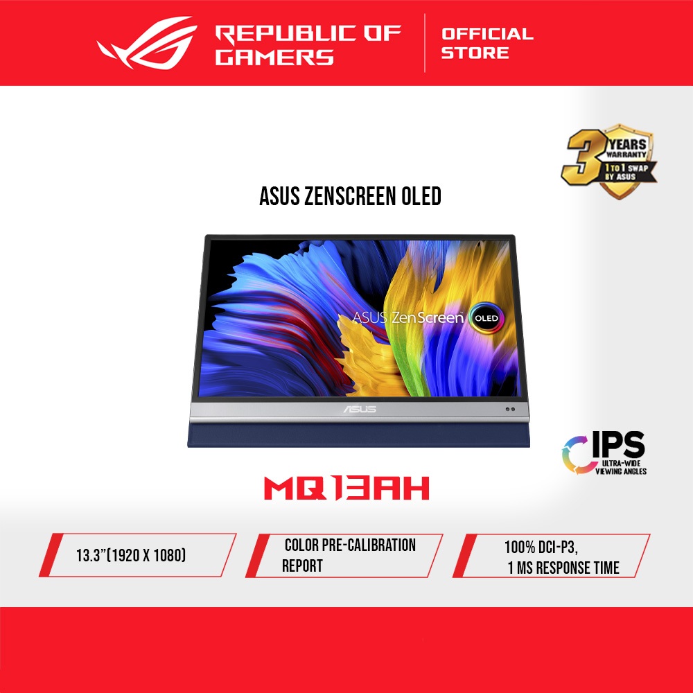 ASUS ZenScreen OLED MQ13AH portable monitor – 13.3-inch FHD (1920 x ...