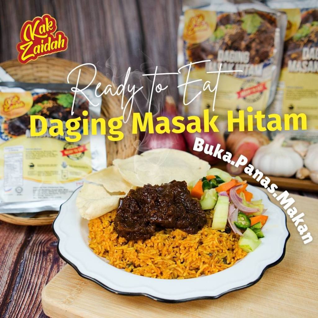 KAK ZAIDAH Daging Masak Hitam Halal Ready-to-Eat Tahan Lama Tanpa Bahan ...