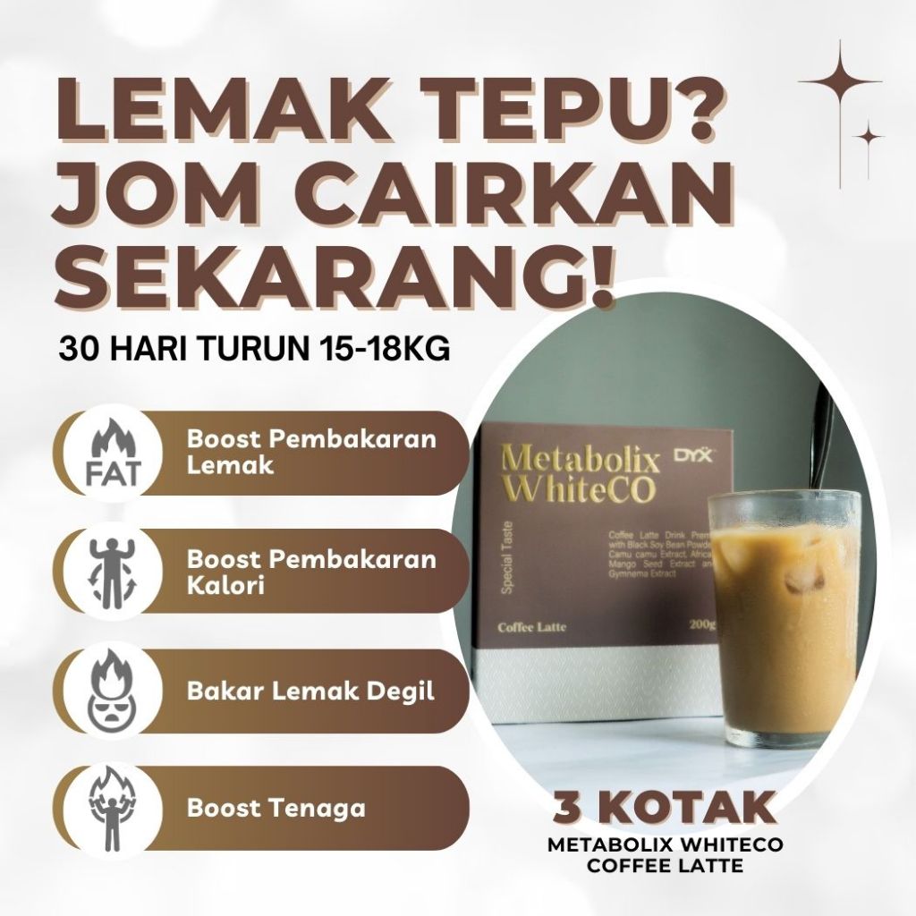 DYX Metabolix WhiteCo Coffee Latte 3 box | Shopee Malaysia