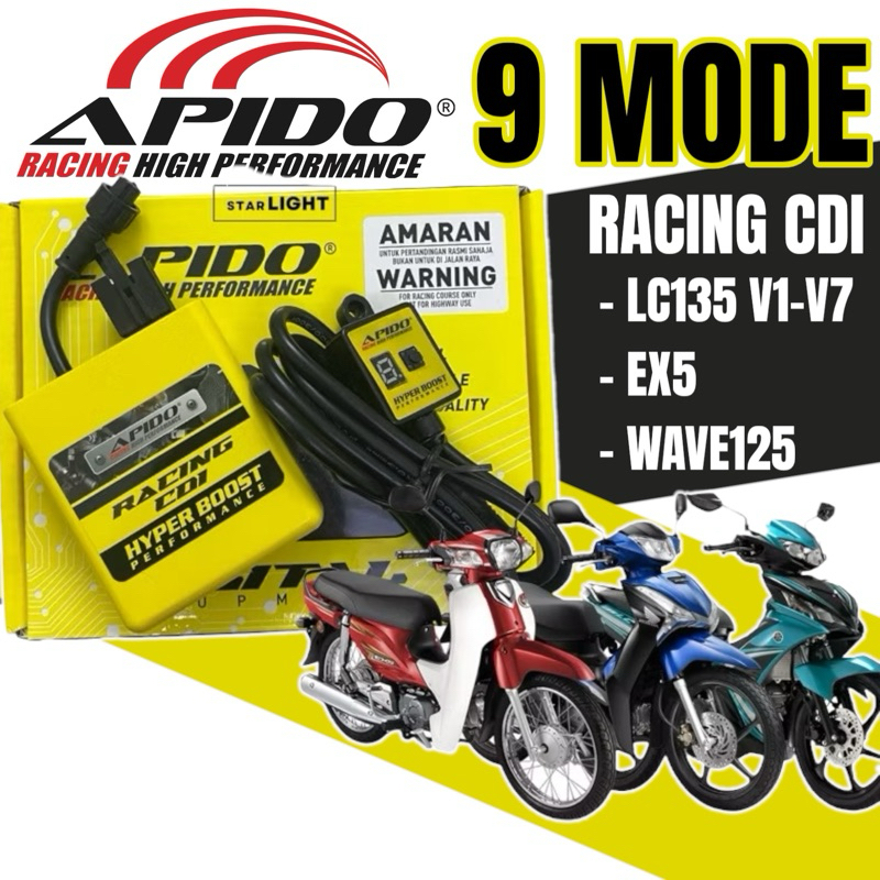 APIDO PROTAPER 9 MODE RACING CDI UNIT HYPER BOOST PNP EX5 DREAM LC135 ...