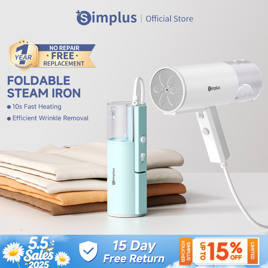 Simplus Portable Garment Steamer Iron 800W Steam Iron Foldable Steam ...