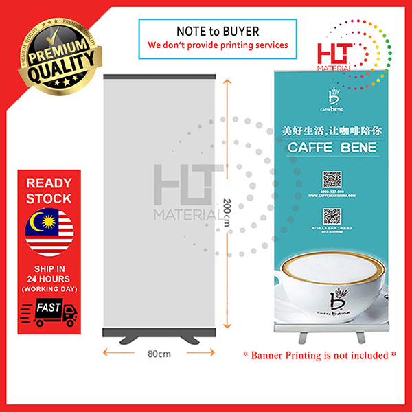 Roll Up Banner Screen Poster Bunting Promotional Stand 80 x 200 cm ...
