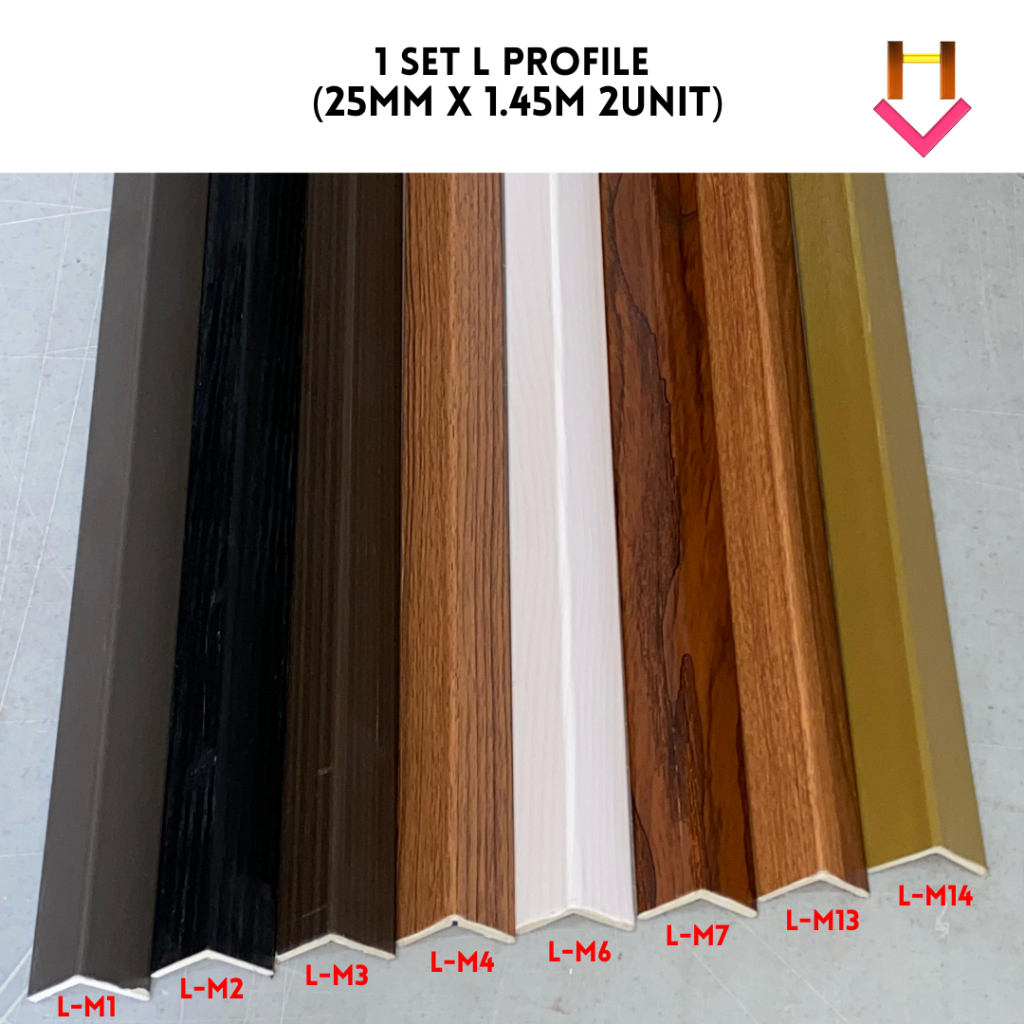 2pcs x 1.45m Kemasan Sudut Panel Beralur L 25mm L Profile Fluted Panel ...