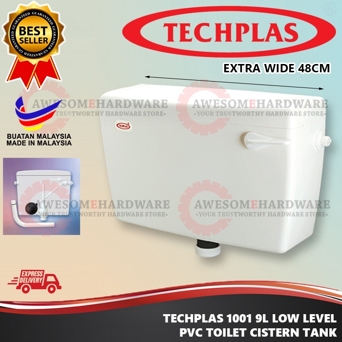 TECHPLAS 1001 9L LOW LEVEL PLASTIC CISTERN SET TOILET WATER TANK WITH ...