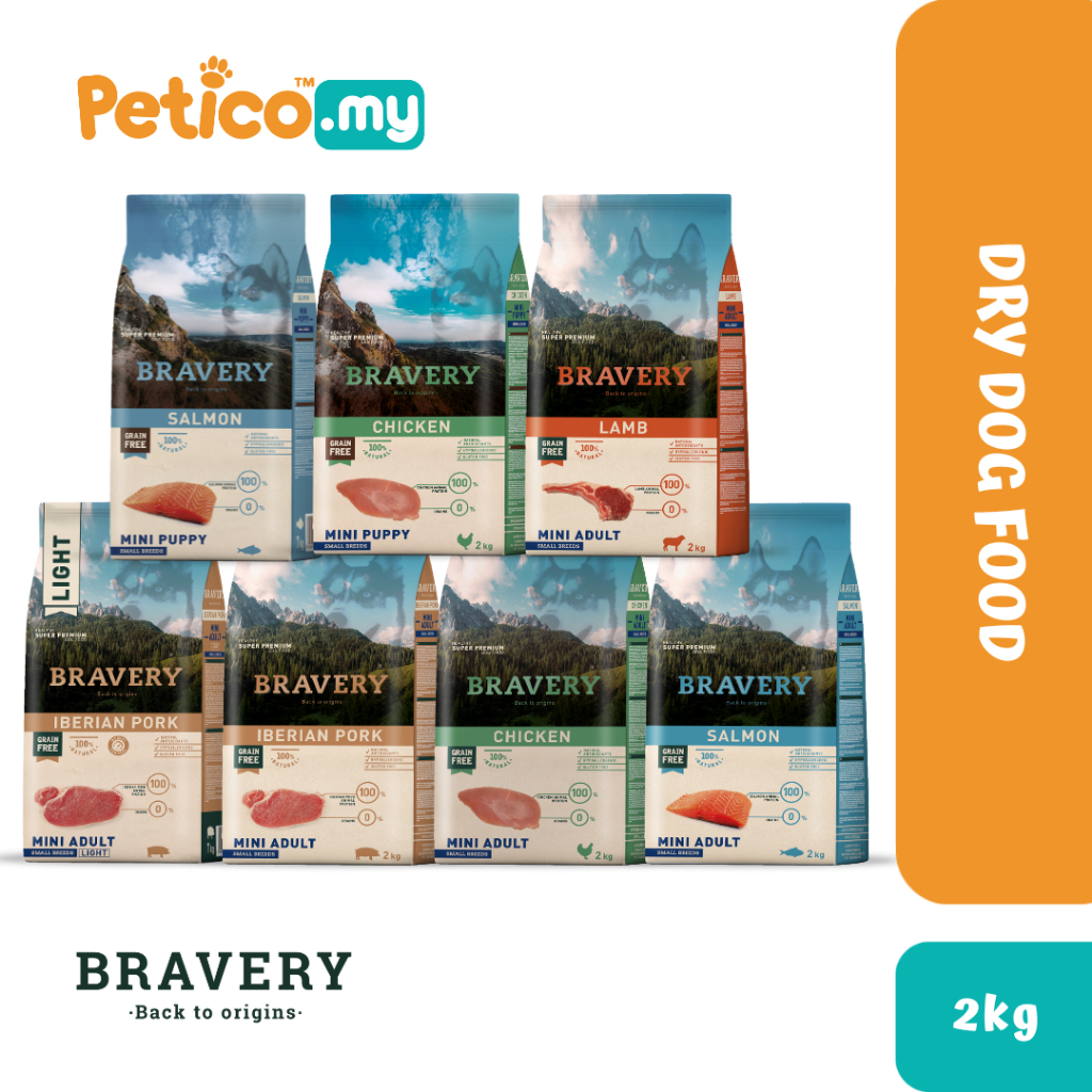 Bravery Dog 2kg Dry Dog Food (Chicken / Salmon / Lamb / Pork) | Shopee ...