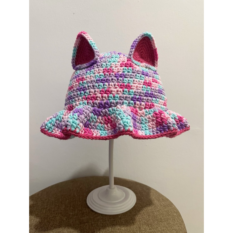 handmade bucket hat topi kait crochet hat sunhat topi comel topi cantik ...