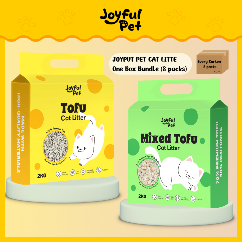 [8 PACKS] Joyful Pet Premium Natural Cat Litter Tofu (2KG) | Pasir ...