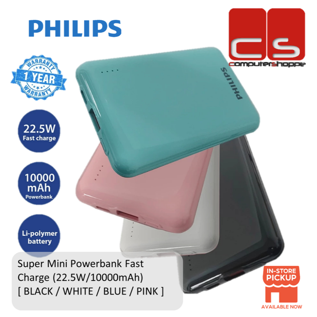 Philips Super Mini Powerbank Fast Charge (22.5W/10000mAh) [ BLACK ...