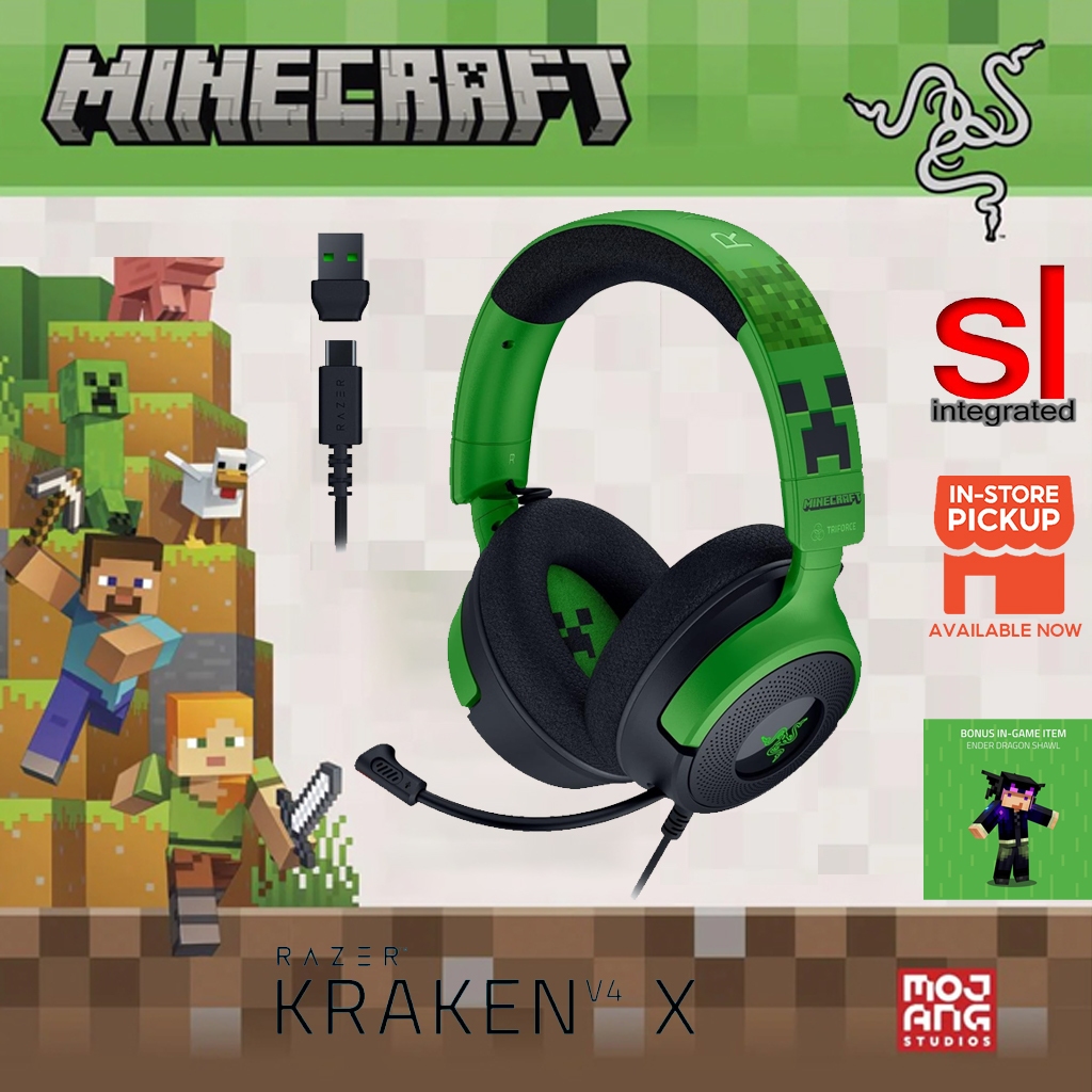 Razer Kraken V4 X Wired Gaming Headset -Minecraft Edition | Shopee Malaysia