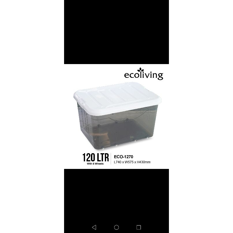 ECO-1270 ecoliving storage box 120litter kualiti tebal | Shopee Malaysia