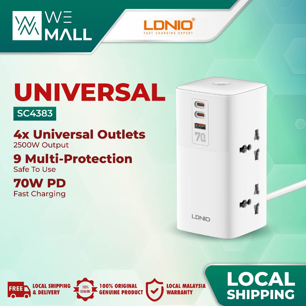 LDNIO 70W PD MULTIFUNCTIONAL UNIVERSAL DESKTOP POWER ADAPTER WITH USB ...