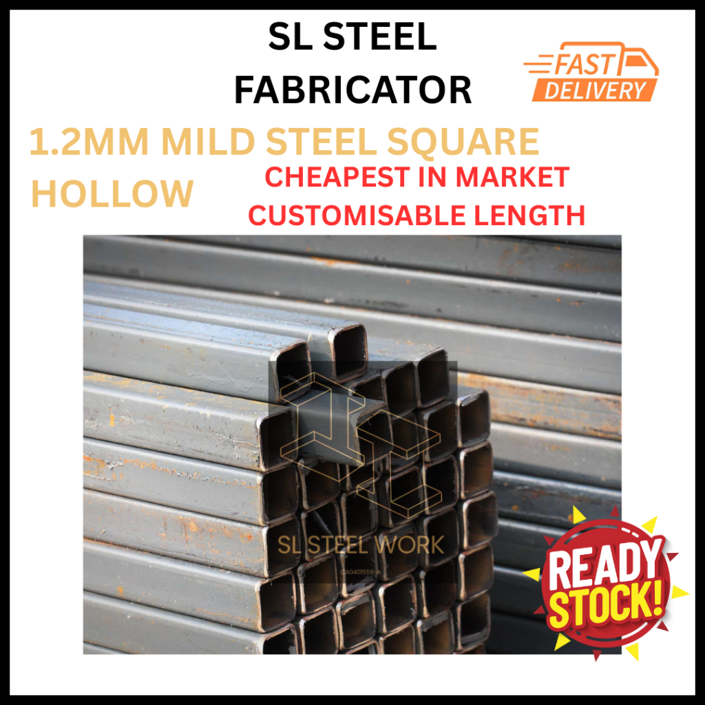 MILD STEEL SQUARE HOLLOW SECTION (SHS) BESI BATANG 3/4" X 3/4" 19MM X ...