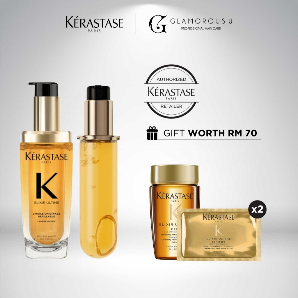 Kerastase Elixir Ultime L'Huile Originale Hair Oil 75ml With Free Gifts ...