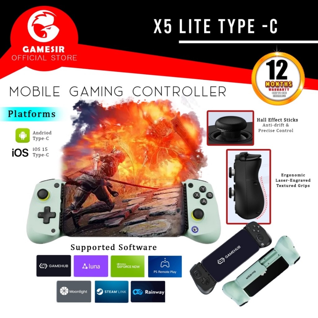 GameSir X5 Lite Mobile Game Controller for iPhone/Android Type C Plug ...