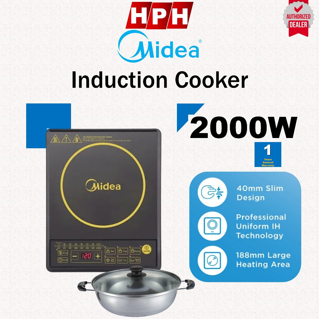[Free Gift] Midea Induction Cooker C20-RT2002 2000W Periuk Aruhan ...