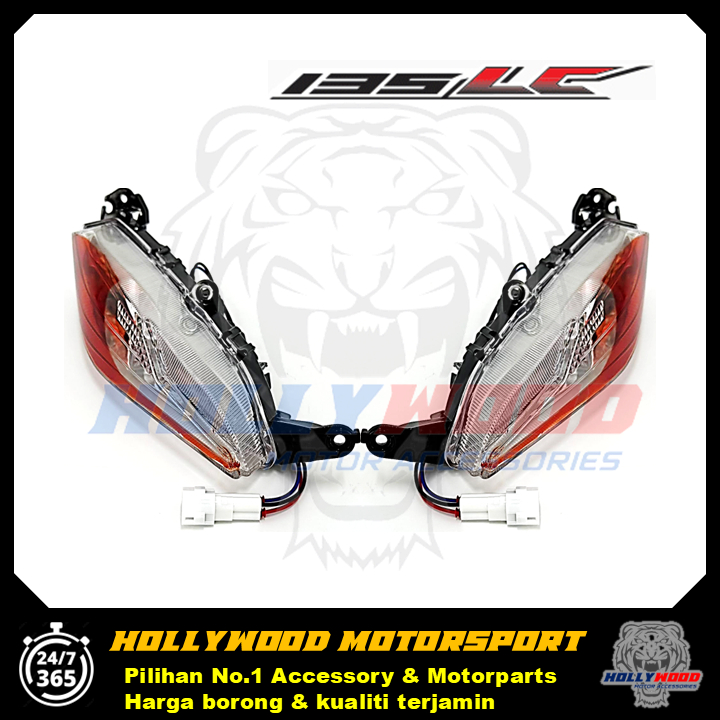 YAMAHA LC135 NEW V4-7 FRONT SIGNAL FLASHER ASSY OEM STANDARD 55P-H3310-00 OREN CLEAR CHROME ...