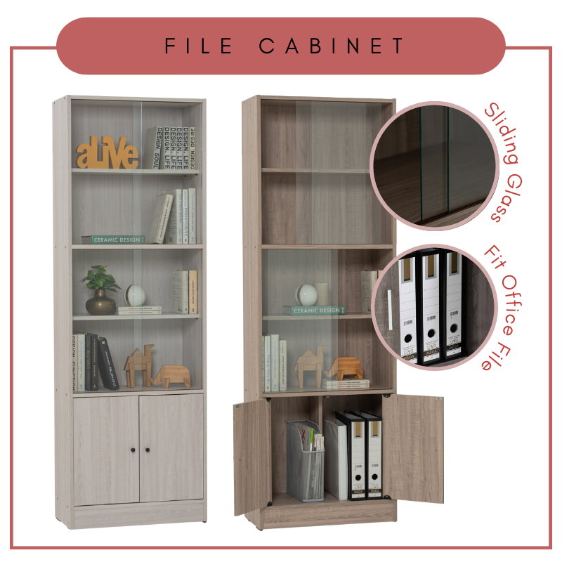 Alora Furniture - ECO File Cabinet With Glass Door / Almari Buku ...
