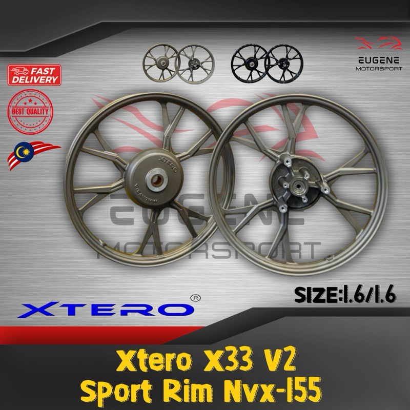 Sport Rim XTERO X33 V2 17 untuk Yamaha NVX155 – Aloi Ringan | Rekaan ...
