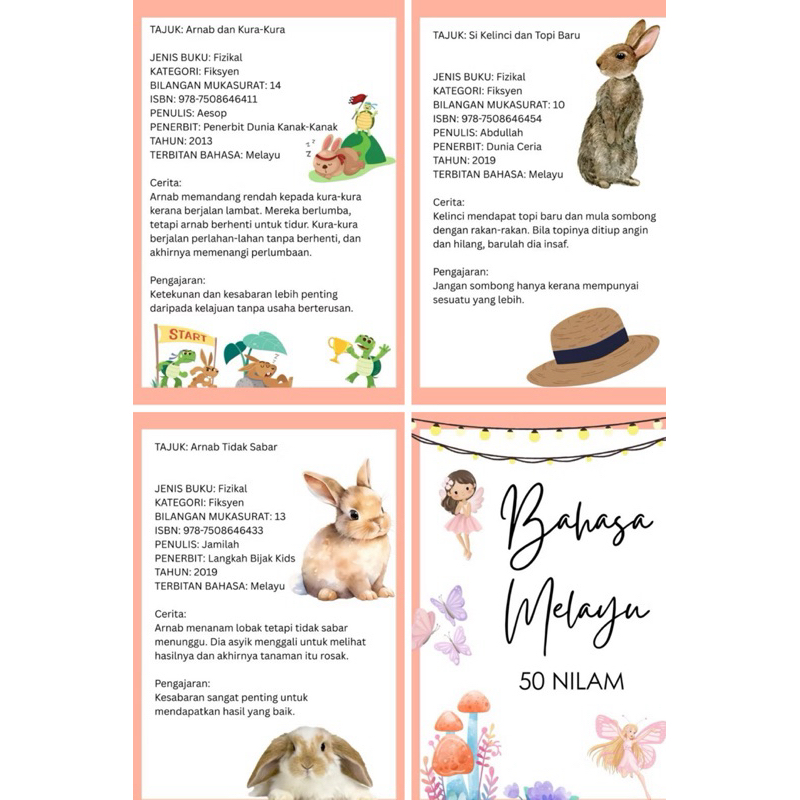 Nilam 小学华语,BM,BI 50本故事书Softcopy pdf | Shopee Malaysia