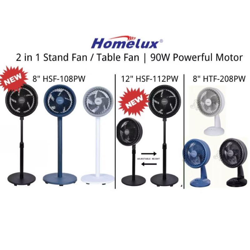 Homelux 2 in 1 Stand Fan/Table Fan/Living Fan/Kipas Stand/Kipas Meja ...
