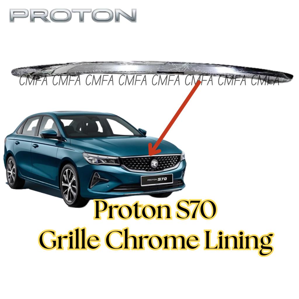 PROTON S70 Front Grille Upper Garnish Upper Chrome Lining Front Bumper ...