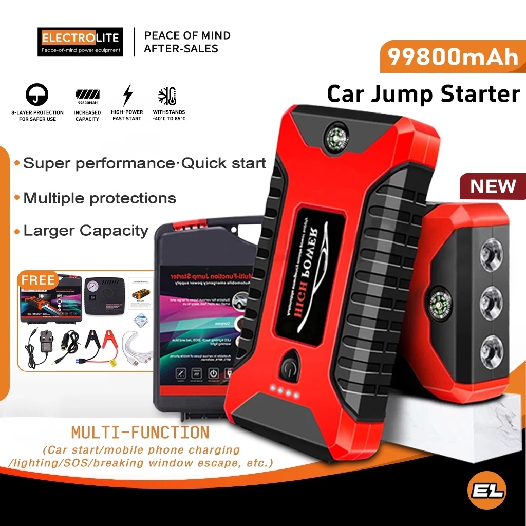 99800Mah Car Jumper Car PowerBank Multifunction Car Pump Starter Car ...