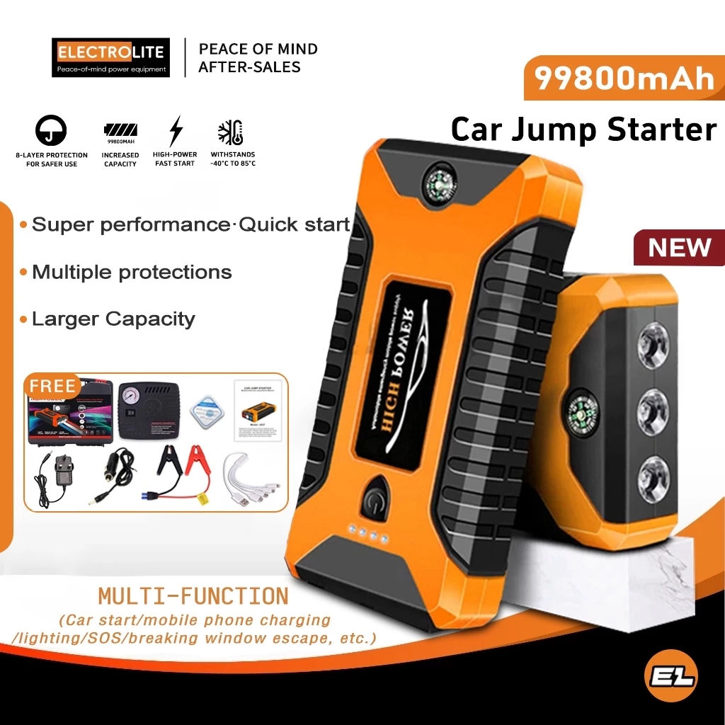 99800mAh High Power Car Powerbank Jumper Jump Starter Jump Start Car ...