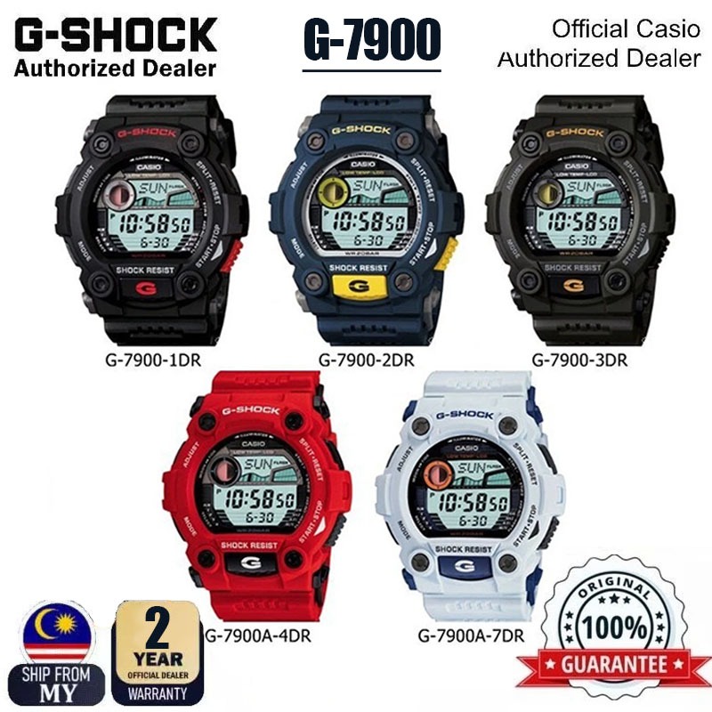 100%Ori Japan Made G-SHOCK G7900 Series MATMOTO Red Jam Tangan Unisex Sports Digital Watch Shock ...