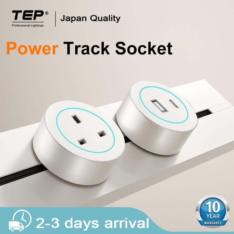 【⚡10 Years Warranty⚡】Power Track Socket 8000W Universal Outlet Flat Pin ...