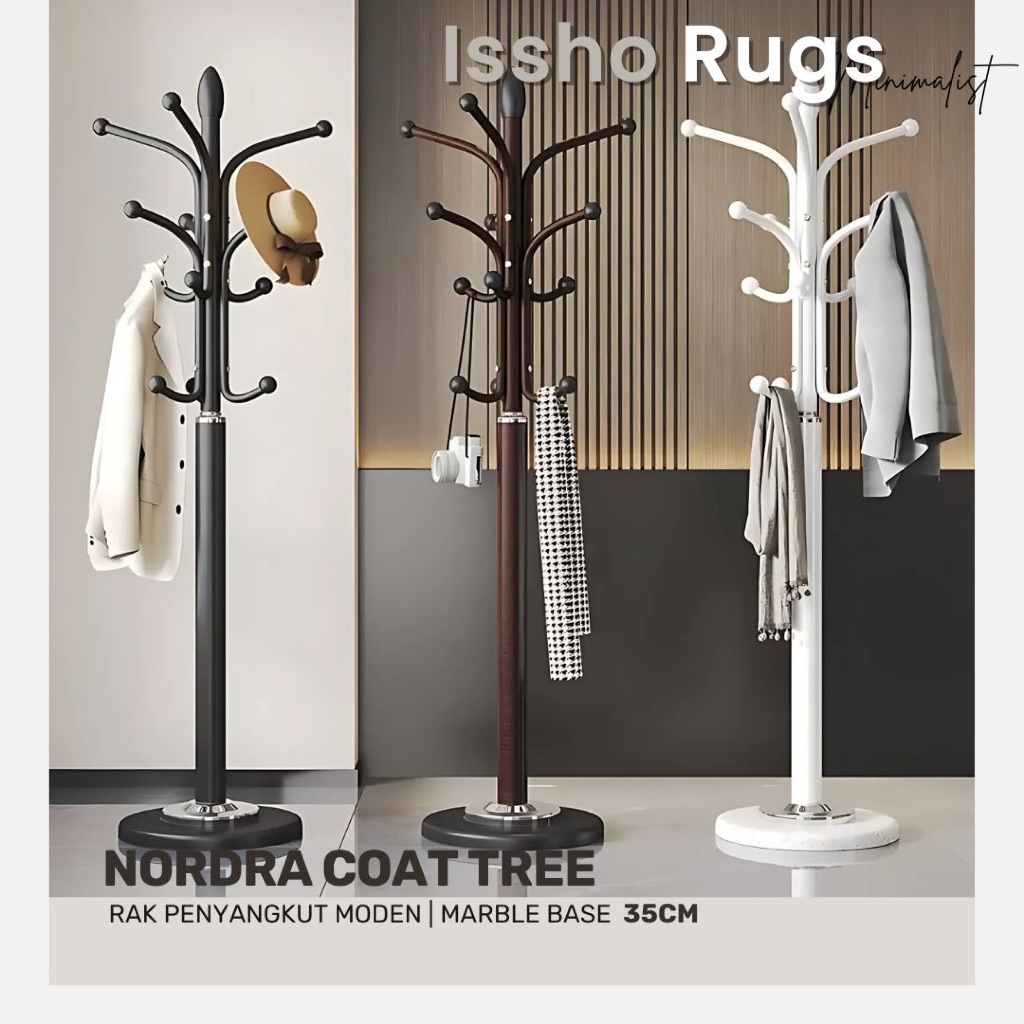 ISSHO 180cm Metal Standing Coat Rack with 12 Hooks Standing Hanger for ...