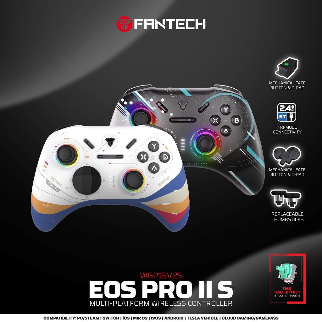Fantech WGP15v2 EOS Pro II Wireless Multi-Platform Hall-Effect Gamepad ...