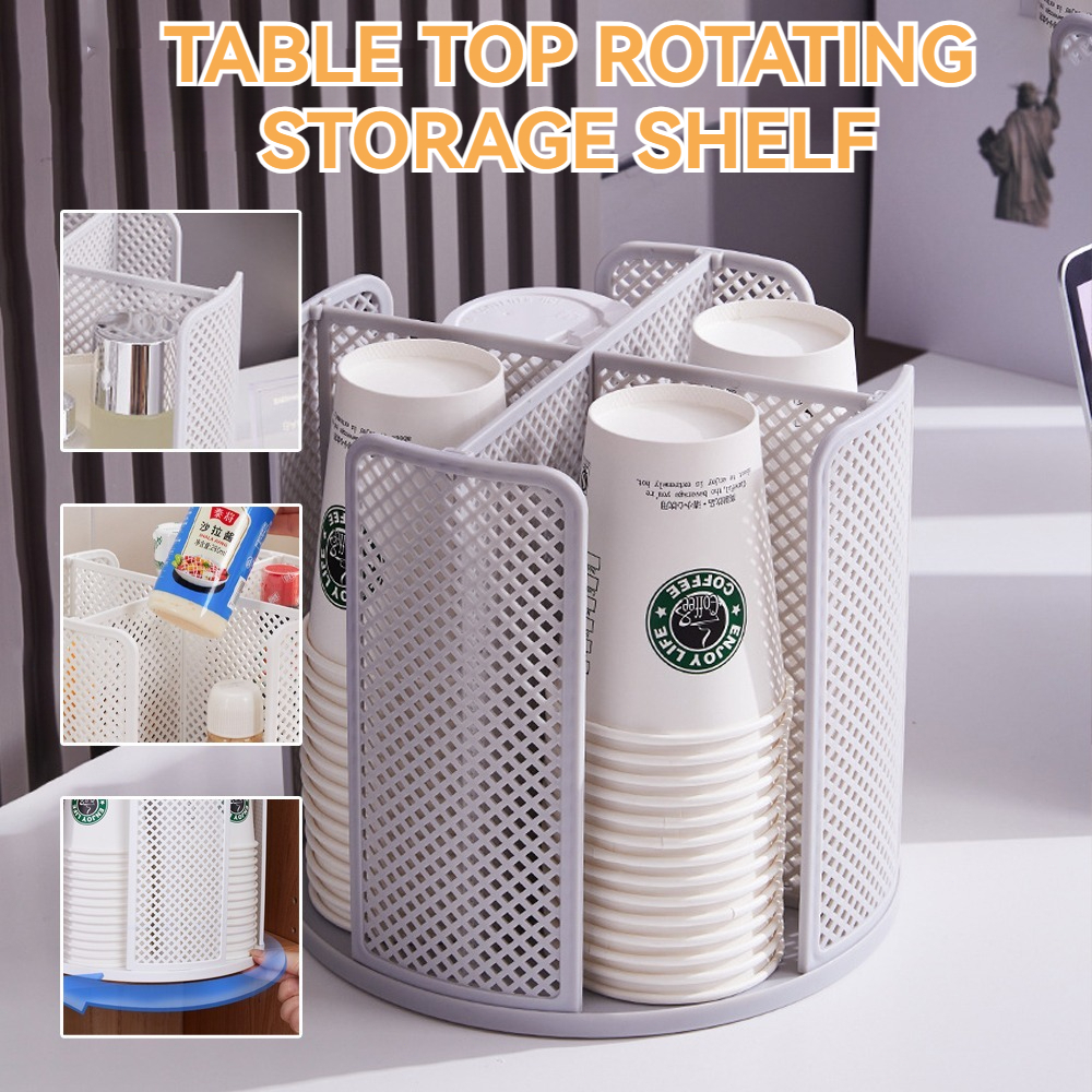 Cup Storage Rack 360° Desktop Rotating Compartment Rack Disposable Cup ...