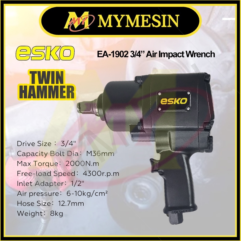 MY Esko EA-1902 3/4' Air Impact Wrench 2000Nm *New* (Heavy Duty ...