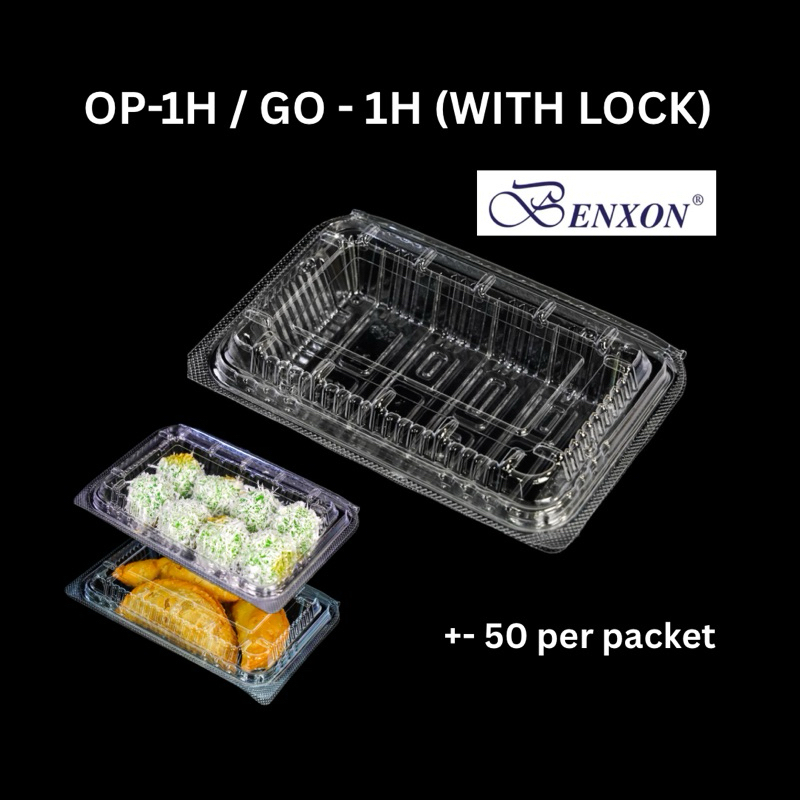 OPS 1H with Lock Benxon Bakery Go1H OP1H Bekas Kuih 1H Clear Disposable ...