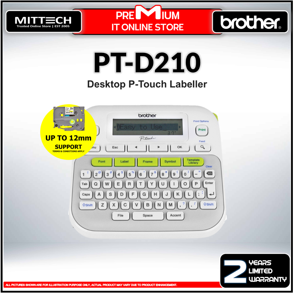 Brother Label Printer P-Touch PT-D210 Portable Home & Office Use Label ...