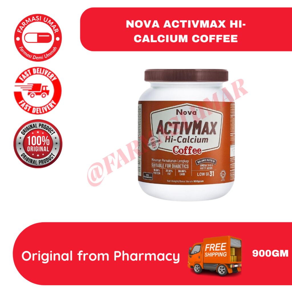 NOVA ACTIVMAX Hi-Calcium Coffee Flavour 900G (SUSU UNTUK KENCING MANIS ...