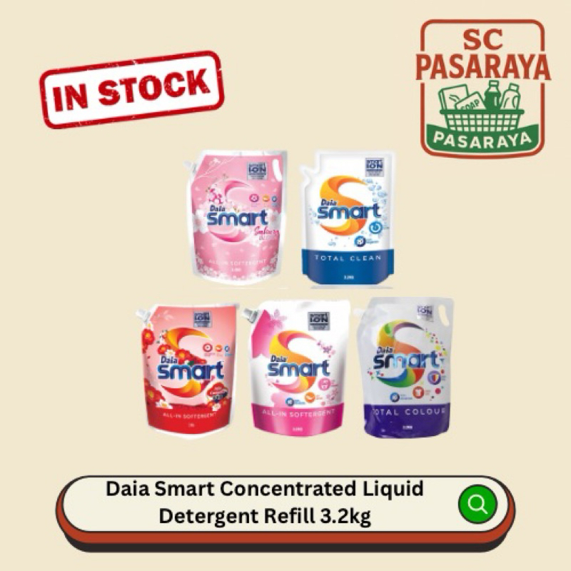 Daia Smart Concentrated Liquid Detergent Refill 3.2kg packing refill ...