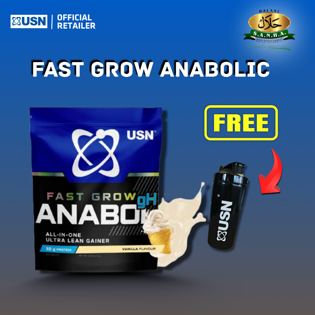 (Harga Murah) 1kg USN Fast Grow Anabolic Lean Weight Gainer Mass ...