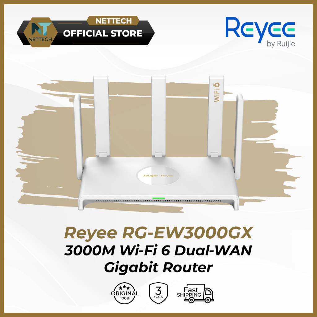 Reyee by Ruijie RG-EW3000GX 3000M Wi-Fi 6 Dual-WAN Gigabit Router ...