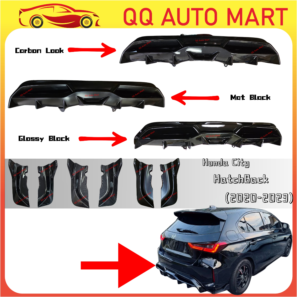 Honda City HATCHBACK (2020-2023) Rear Lip Rear Bumper Diffuser Skirting ...