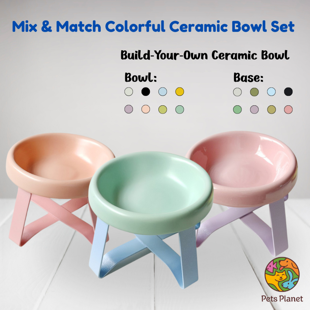 Color Mix Ceramic Pet Bowl | Cat Bowl Dog Ceramic Bowl | Pet Water Bowl ...