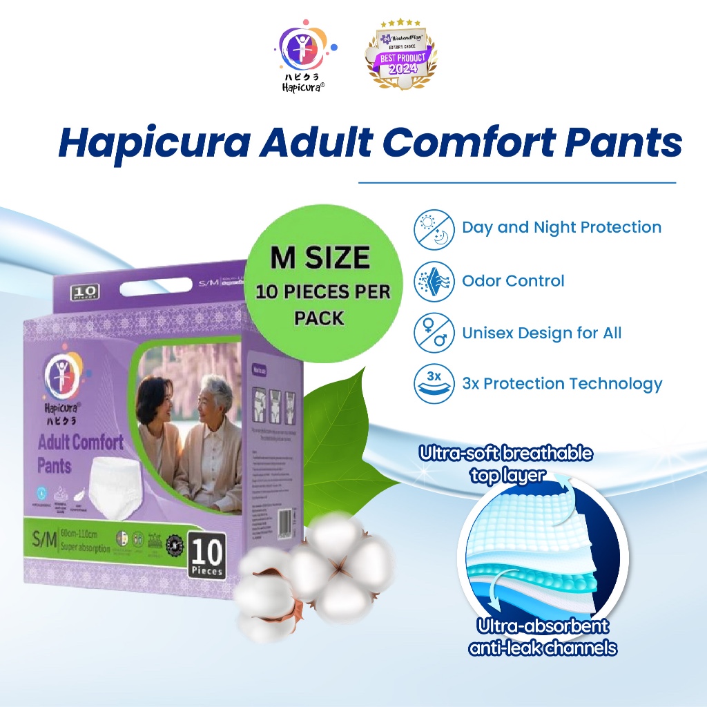 Hapicura Adult Comfort Pant Adult Diapers Pant Absorb Diapers | Shopee Malaysia