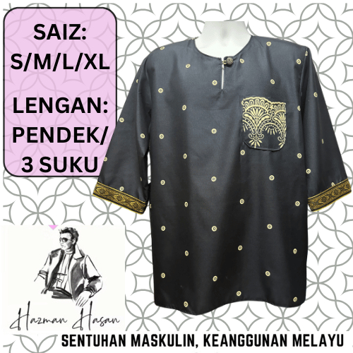 Busana melayu baju rakyat lelaki premium tema sarong | Shopee Malaysia